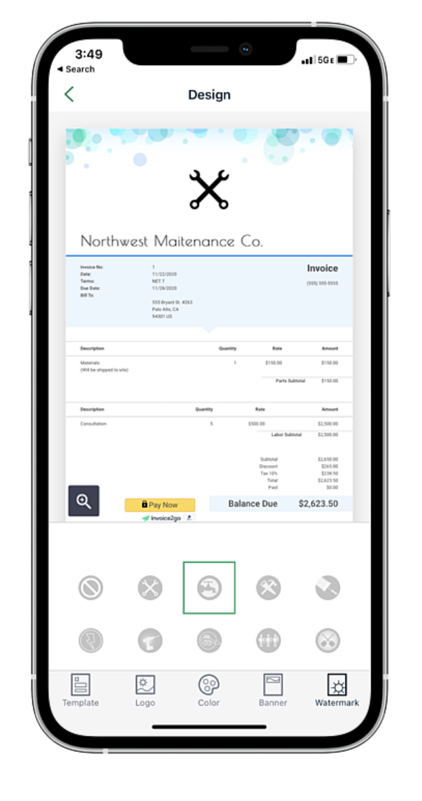 Add a Watermark – Invoice2go Support - Contact us, we're here to help